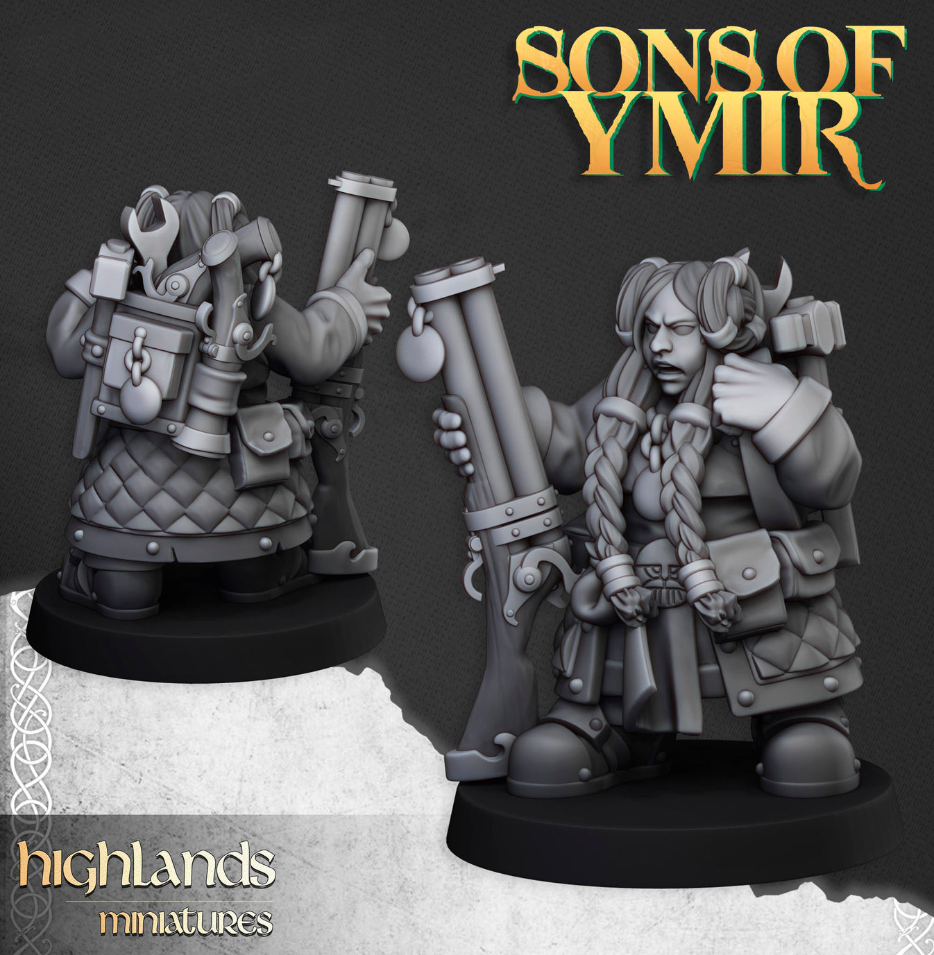 Dwarf Female Engineer – Midgard Print and Paint