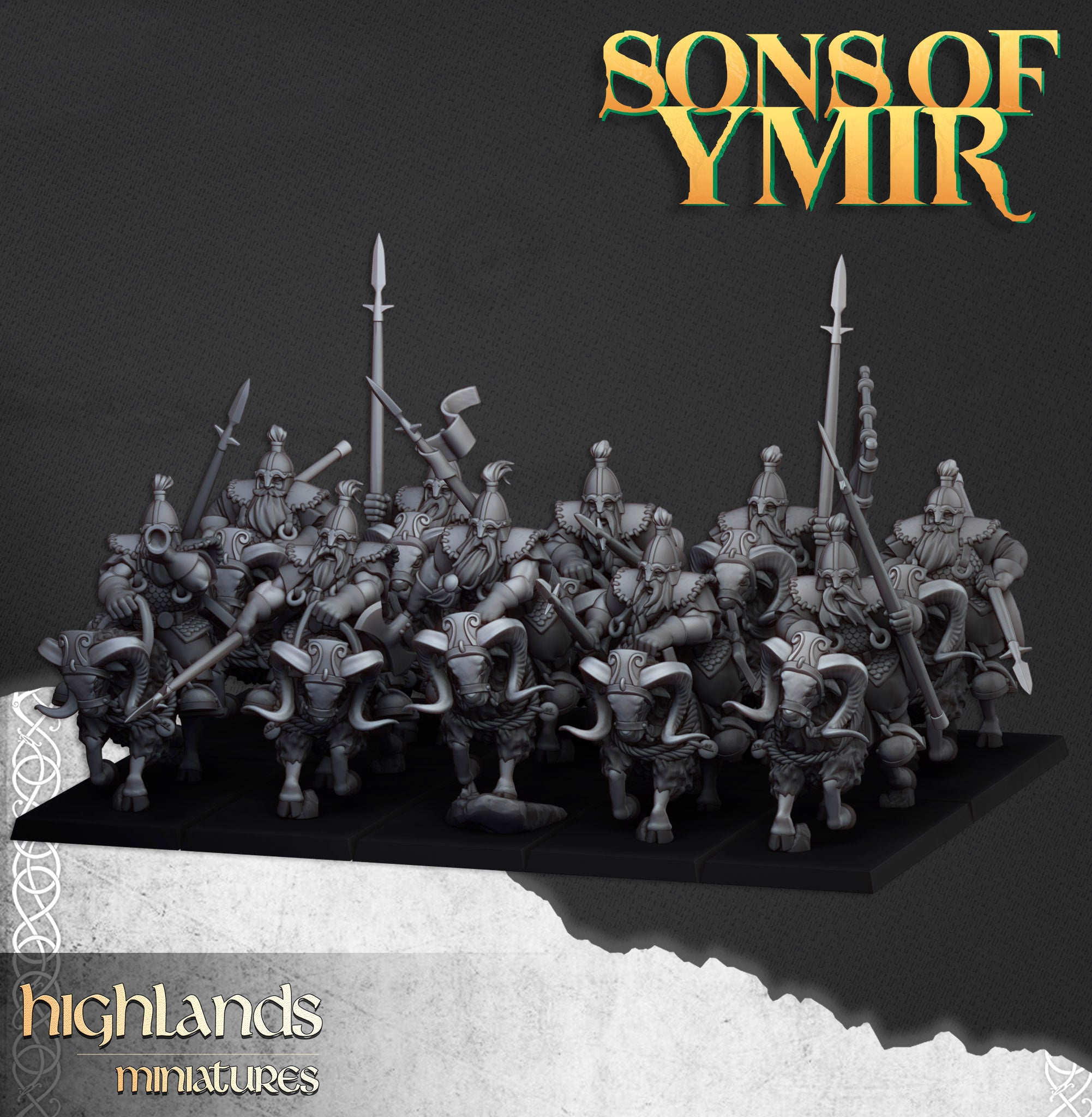 Mounted Dwarfs Core – Midgard Print and Paint
