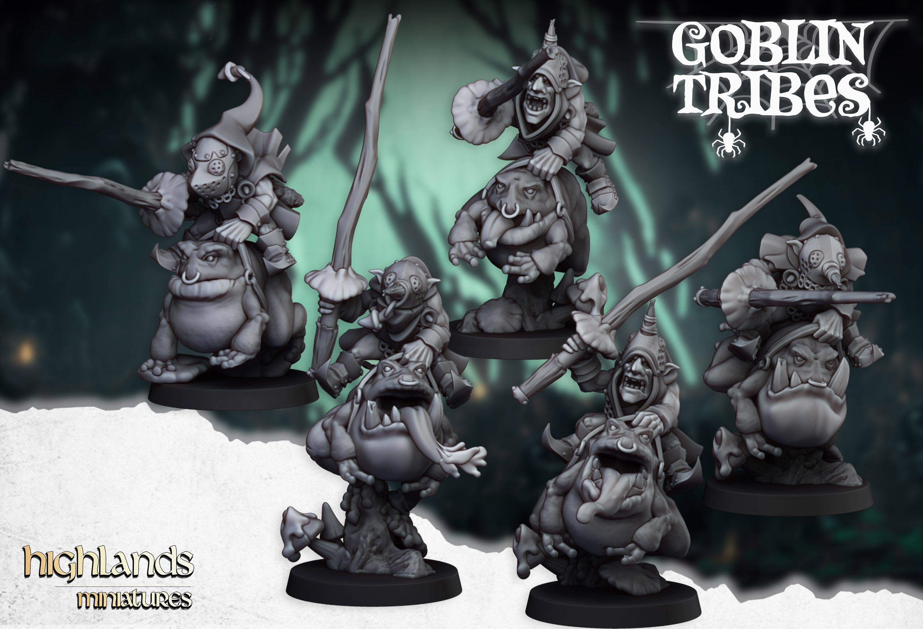 Swamp Goblins Mounted with Sticks – Midgard Print and Paint